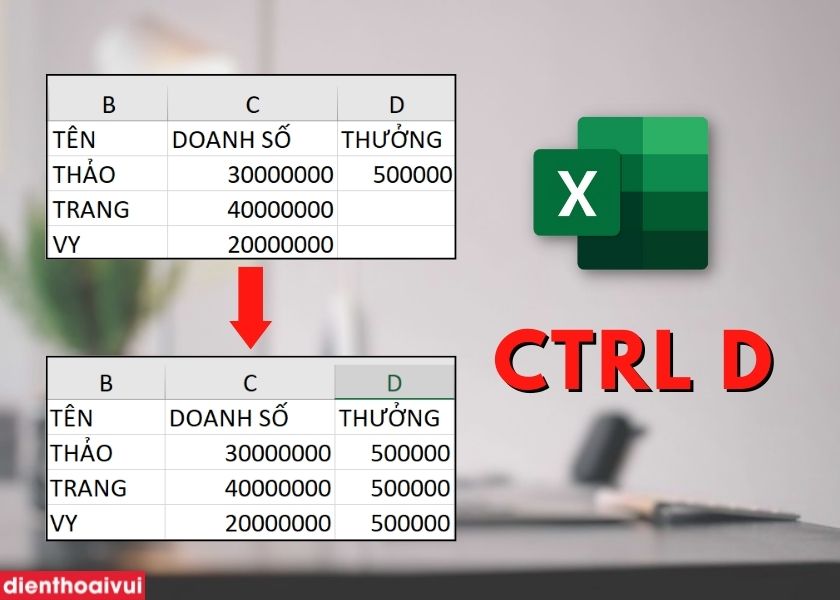 Ctrl D là gì? Cách dùng Ctrl D trong Excel mới nhất 2025