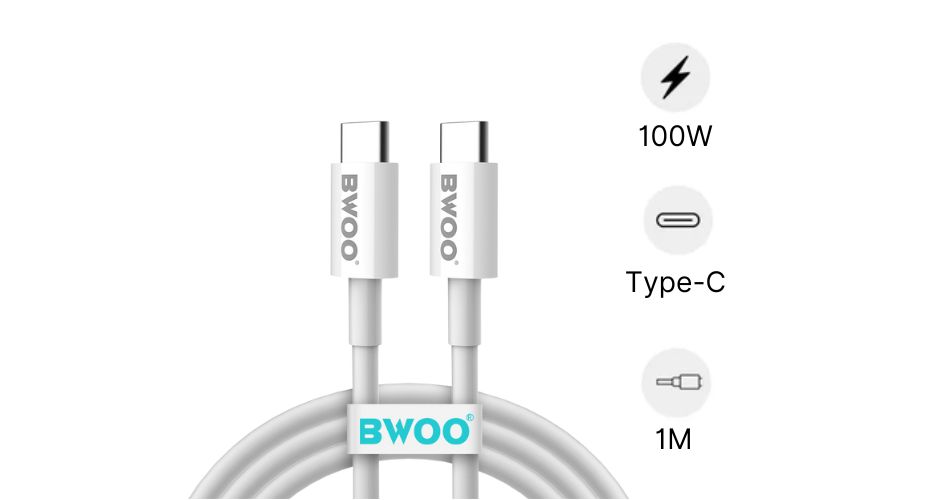 Cáp sạc nhanh BWOO Type-C to Type-C PD 100W X199 dài 1M chính hãng ...