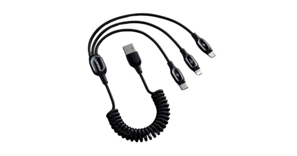 Cáp sạc PISEN lò xo 3in1 (Lightning/Type-C/ Micro) 1.2M chính hãng ...