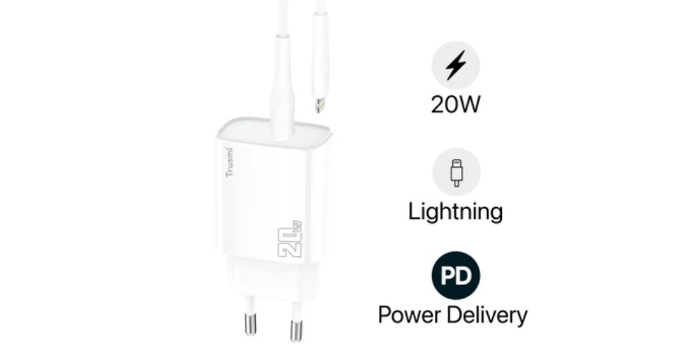 Sạc Trusmi cổng Usb-C PD 20w kèm cáp Type-C to Lightning 20w (EU) CH10 ...