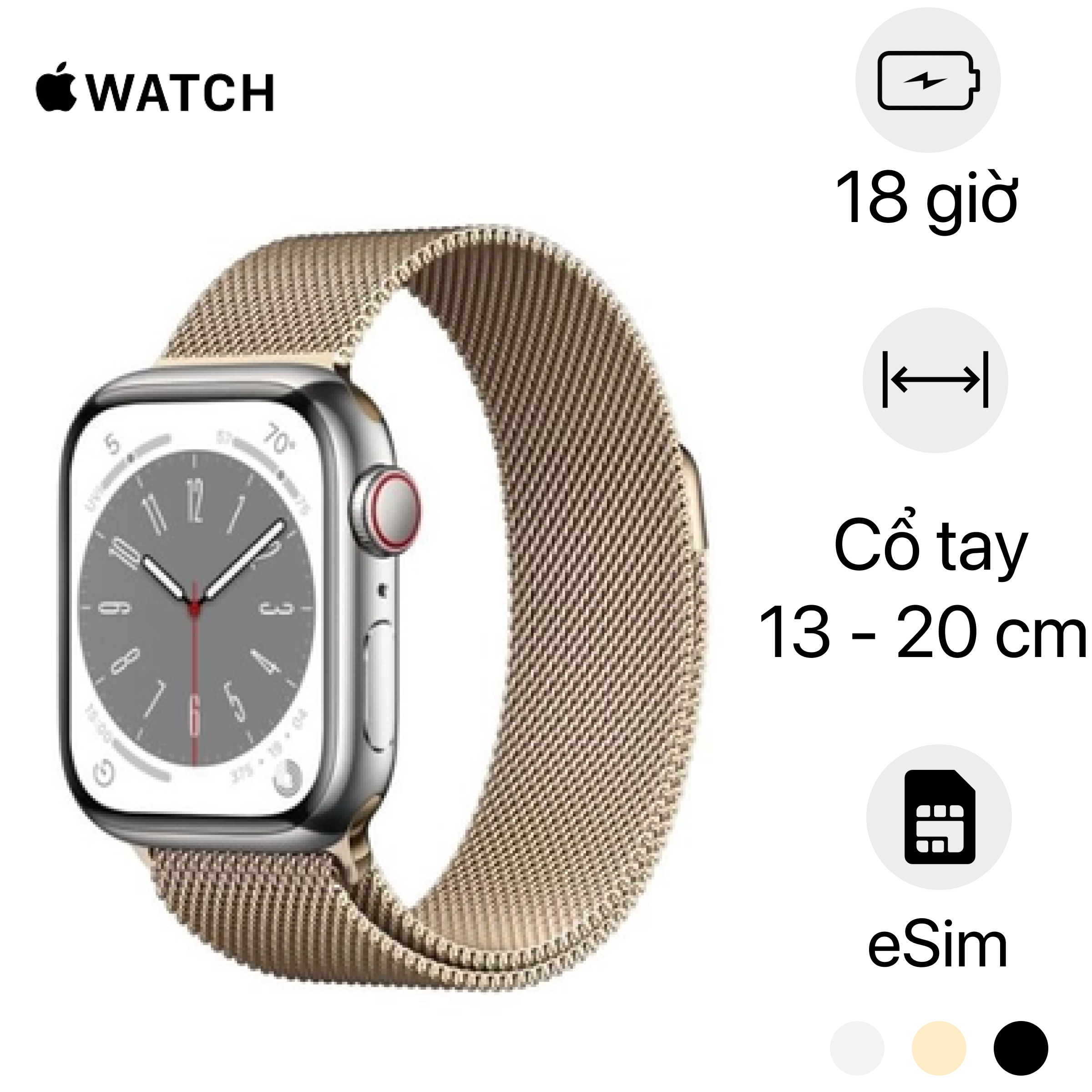 Apple Watch Series 8 41mm 4G viền thép dây thép | Chính Hãng VN/A | Giá rẻ Apple Watch Series 8 41mm 4G viền thép dây thép | Chính Hãng VN/A | Giá rẻ