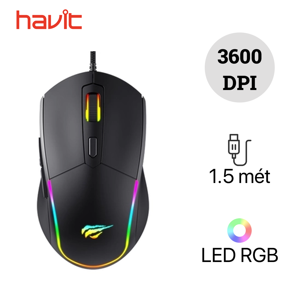 Chuột Có Dây Gaming Havit M79 RGB chính hãng | Lấy liền