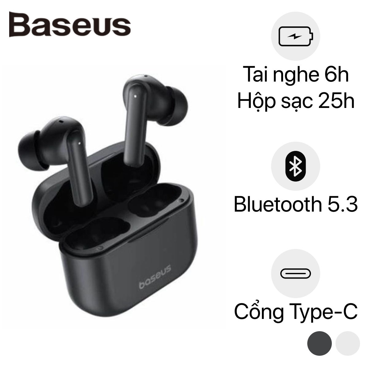 Tai nghe Bluetooth True Wireless Baseus Bowie E17 chính hãng | Lấy liền