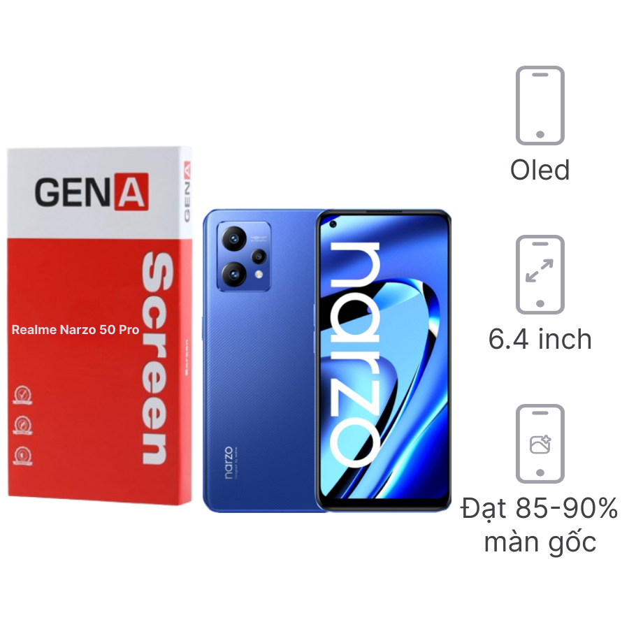 Thay màn hình Realme Narzo 50 Pro chính hãng GENA loại A+ giá rẻ lấy liền