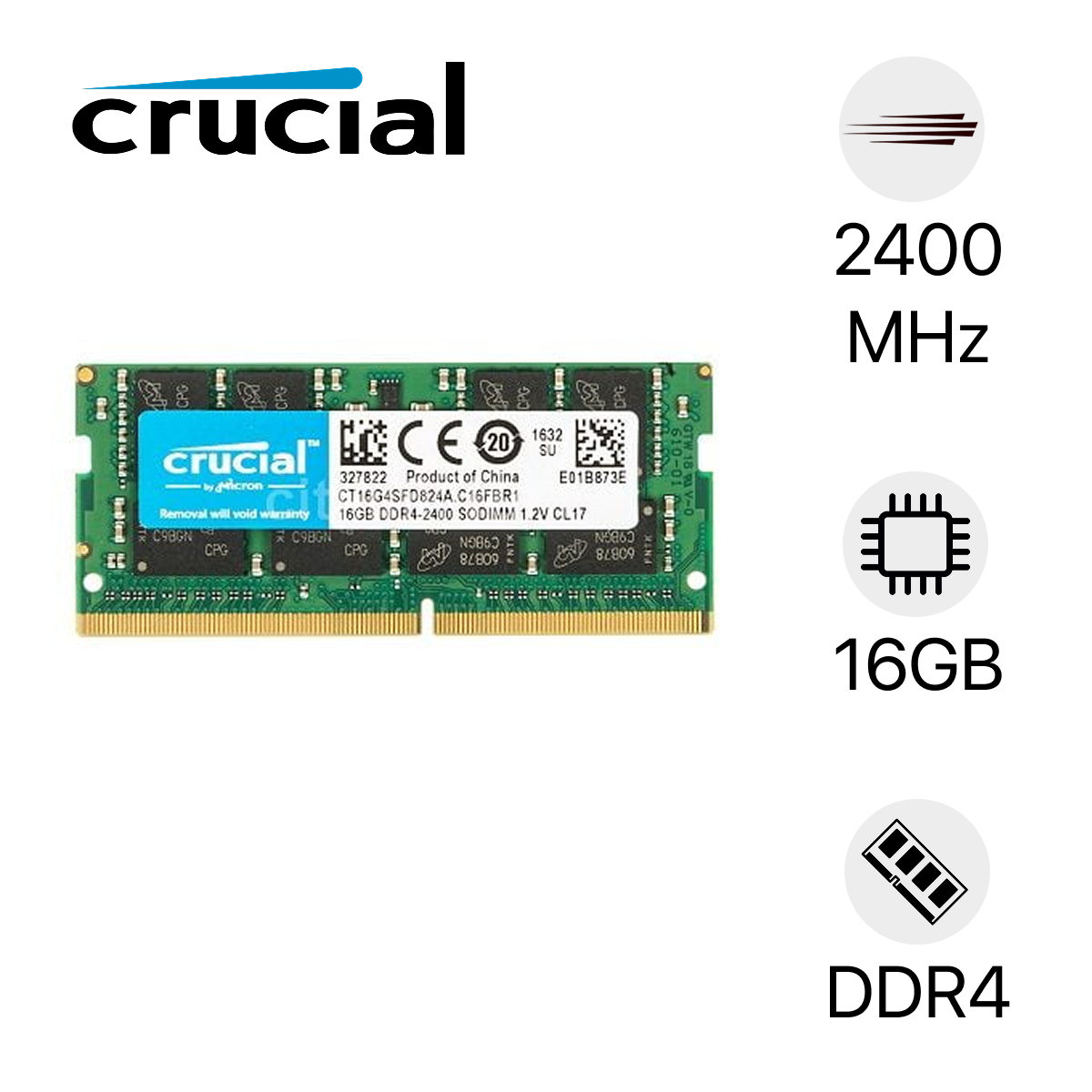 RAM laptop Crucial DDR4 16GB BUS 2400 cũ đẹp chính hãng | Lấy liền