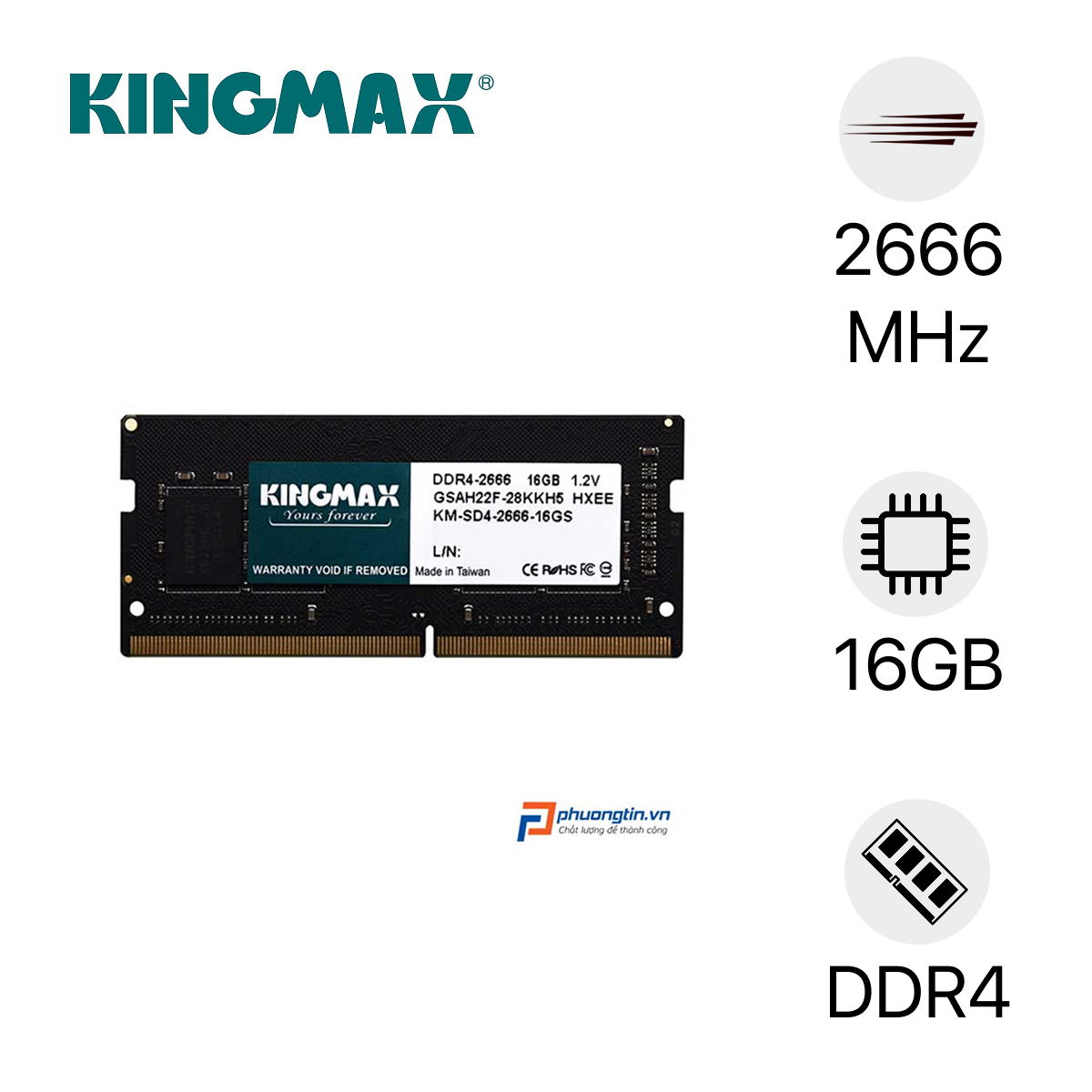 RAM laptop Kingmax DDR4 16GB BUS 2666 cũ đẹp chính hãng | Lấy liền