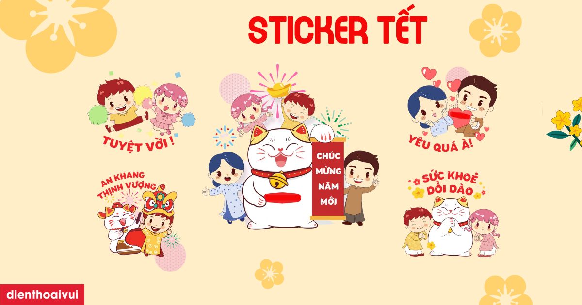10.000+ sticker Tết 2025 đẹp, cute, độc đáo