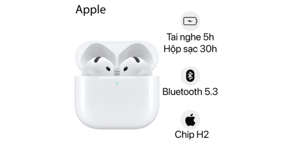 Tai nghe Bluetooth Apple Airpods 4 2024 chính hãng (MXP63) - Đã kích ...