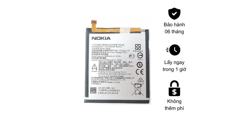 Thay pin Nokia 6.1 Chính hãng | Giá Rẻ - Bảng giá 2025