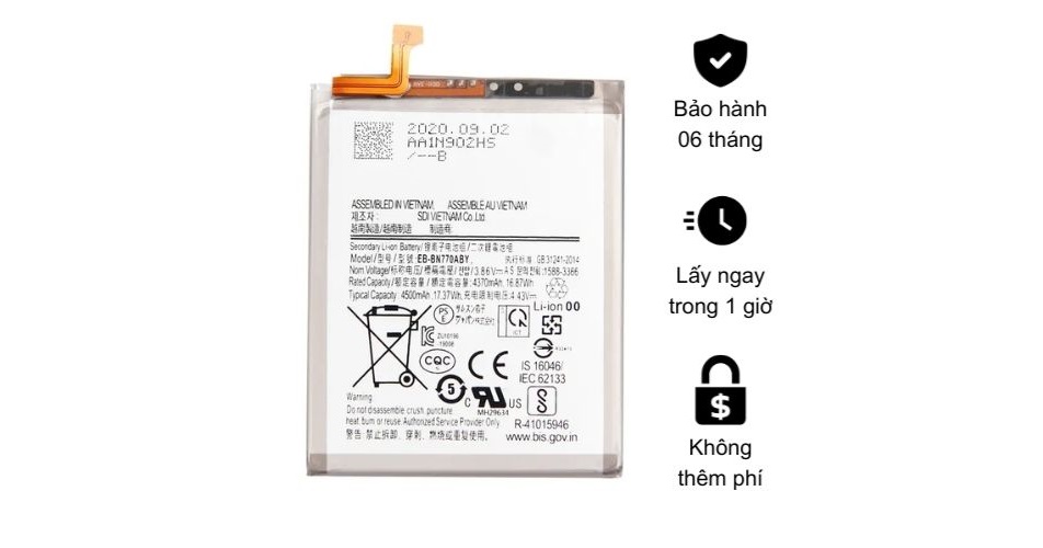 Thay pin Samsung Galaxy Note 10 Lite chính hãng | Lấy liền