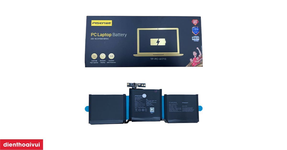 Thay pin MacBook Pro 2017 13 inch A1708 chính hãng Pisen