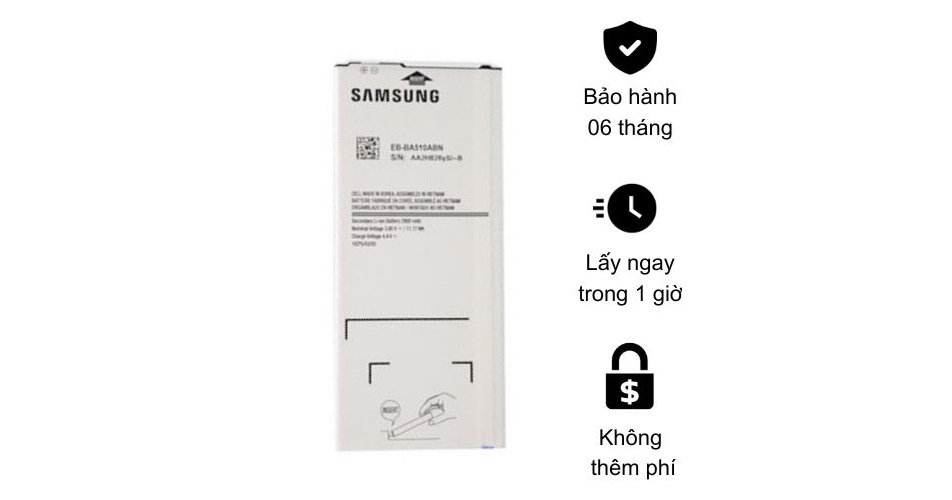 Bảng giá thay pin Samsung A5 2016 HCM, HN tháng 11 2024